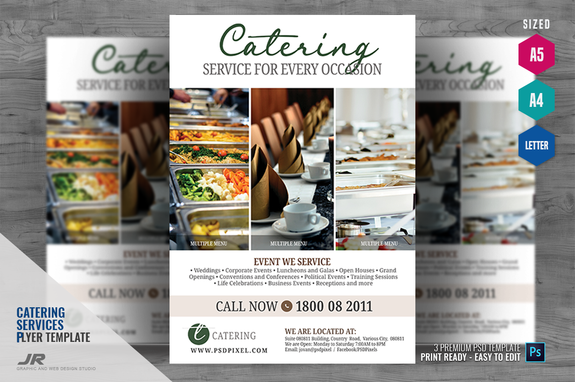 Event Catering Services Flyer, a Flyer Template by PSDPixel | Creative ...