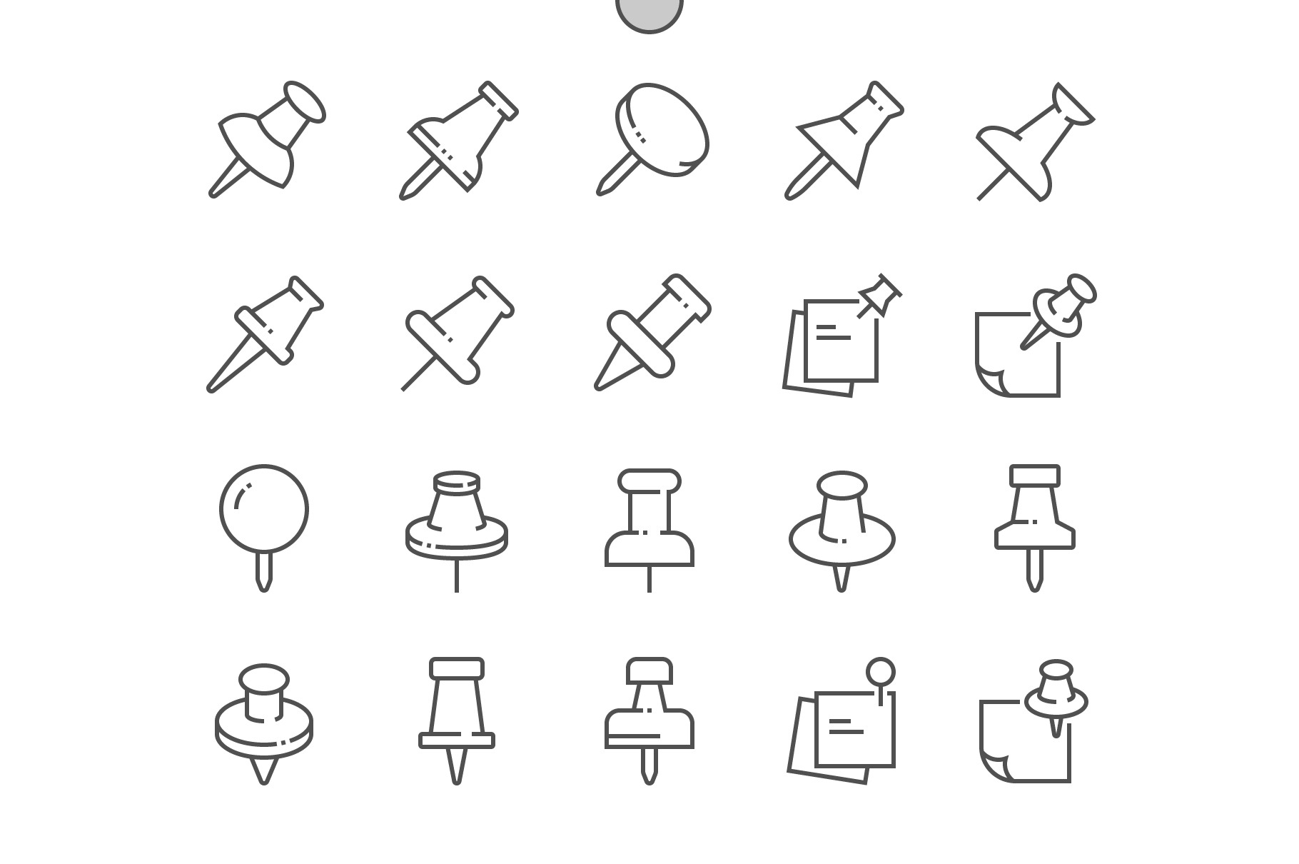 Push pin Line Icons | Graphic Objects ~ Creative Market