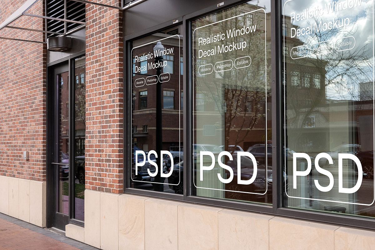 Storefront Window Decal Mockup PSD