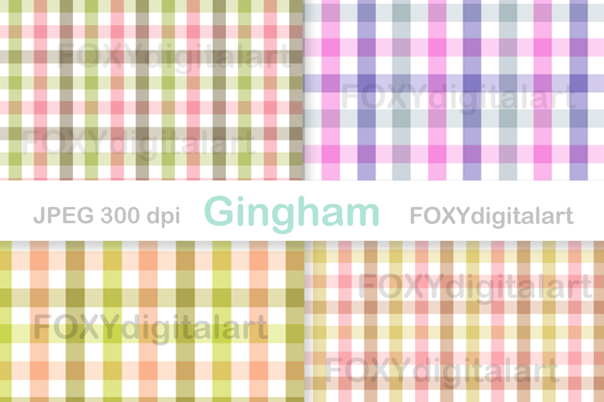 Gingham Digital Paper Pack, a Pattern Graphic by FOXYdigitalart