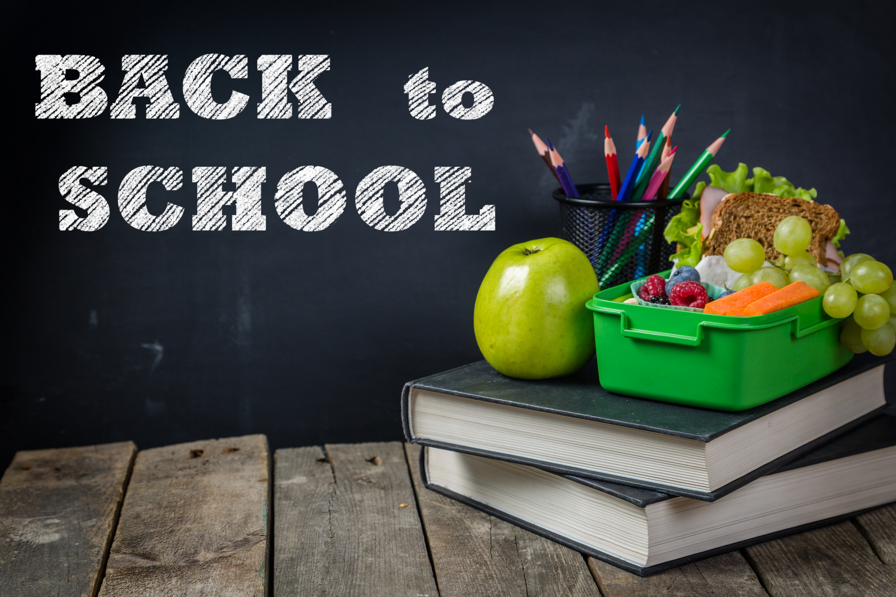 Back to school concept featuring back to school, lunch, and healthy, a ...