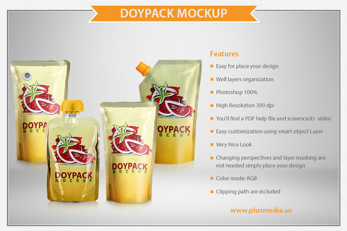 Doypack Psd Mockup, a Packaging Mockup by Plus Media