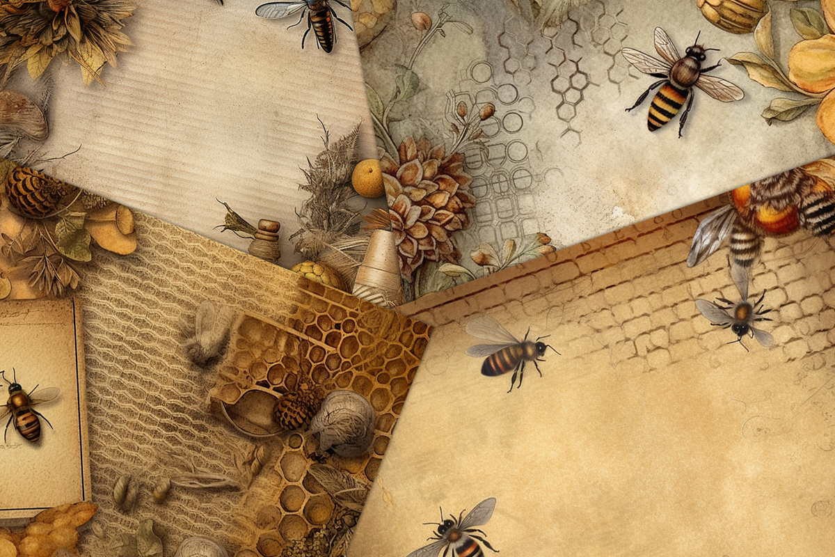 Nature's Bee Inspired Textures, a Background Graphic by AdriOP