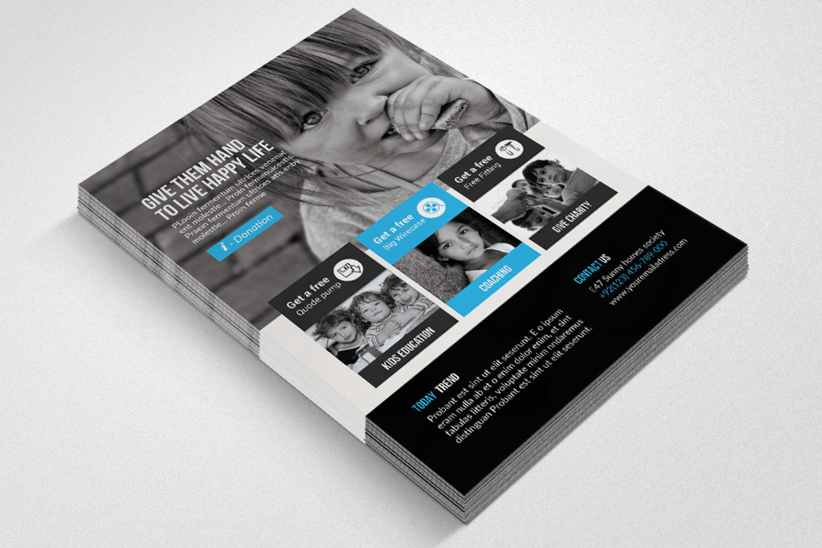 Charity & Donation Flyer, a Flyer Template by Design Up