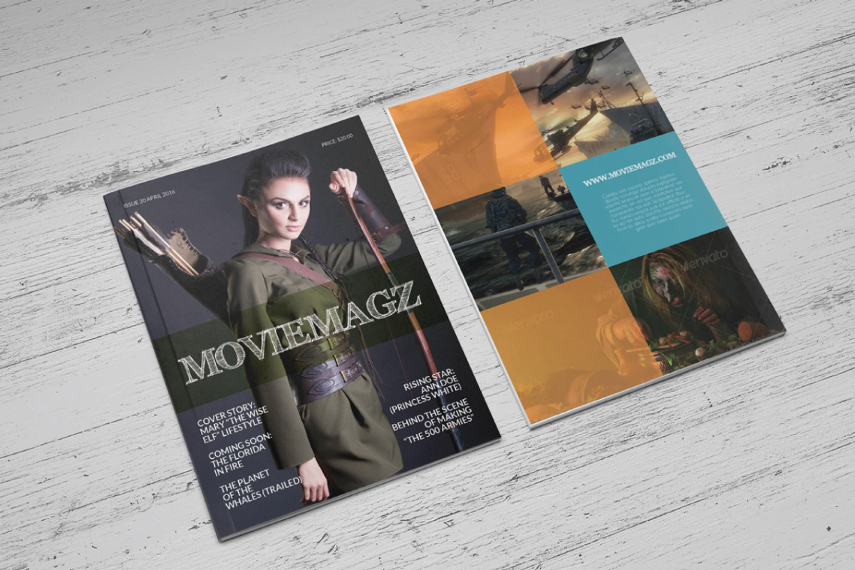 Movie Magazine Template, a Magazine Template by voryu