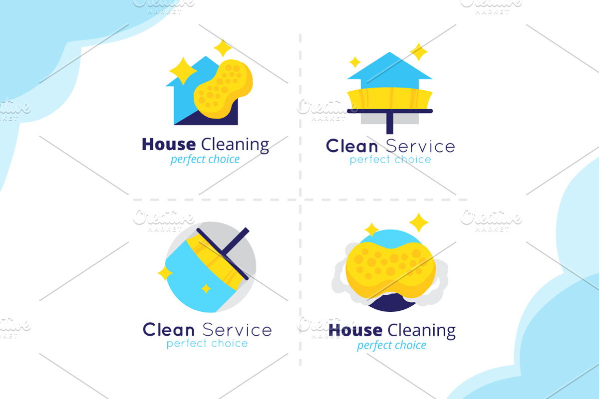 House Cleaning Logos Set, a Branding & Logo Template by Trapezoid