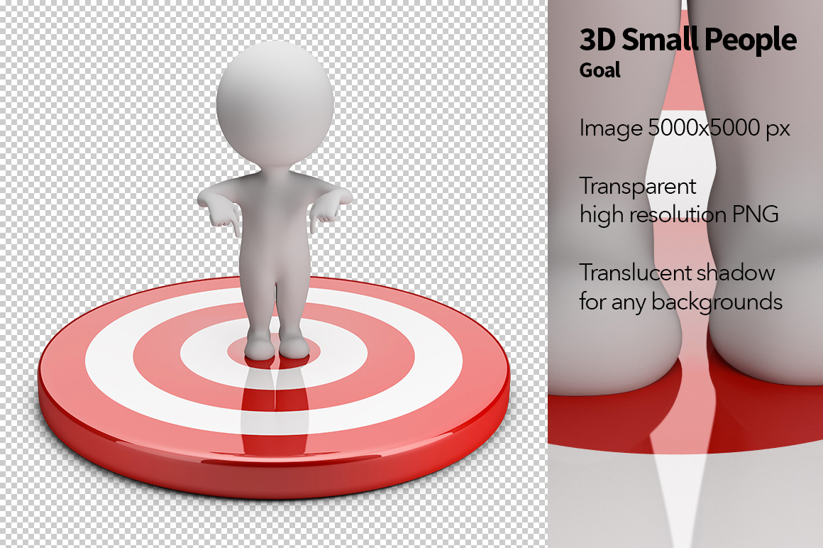3D Small People - Goal, a Person Illustration by Anatoly Maslennikov