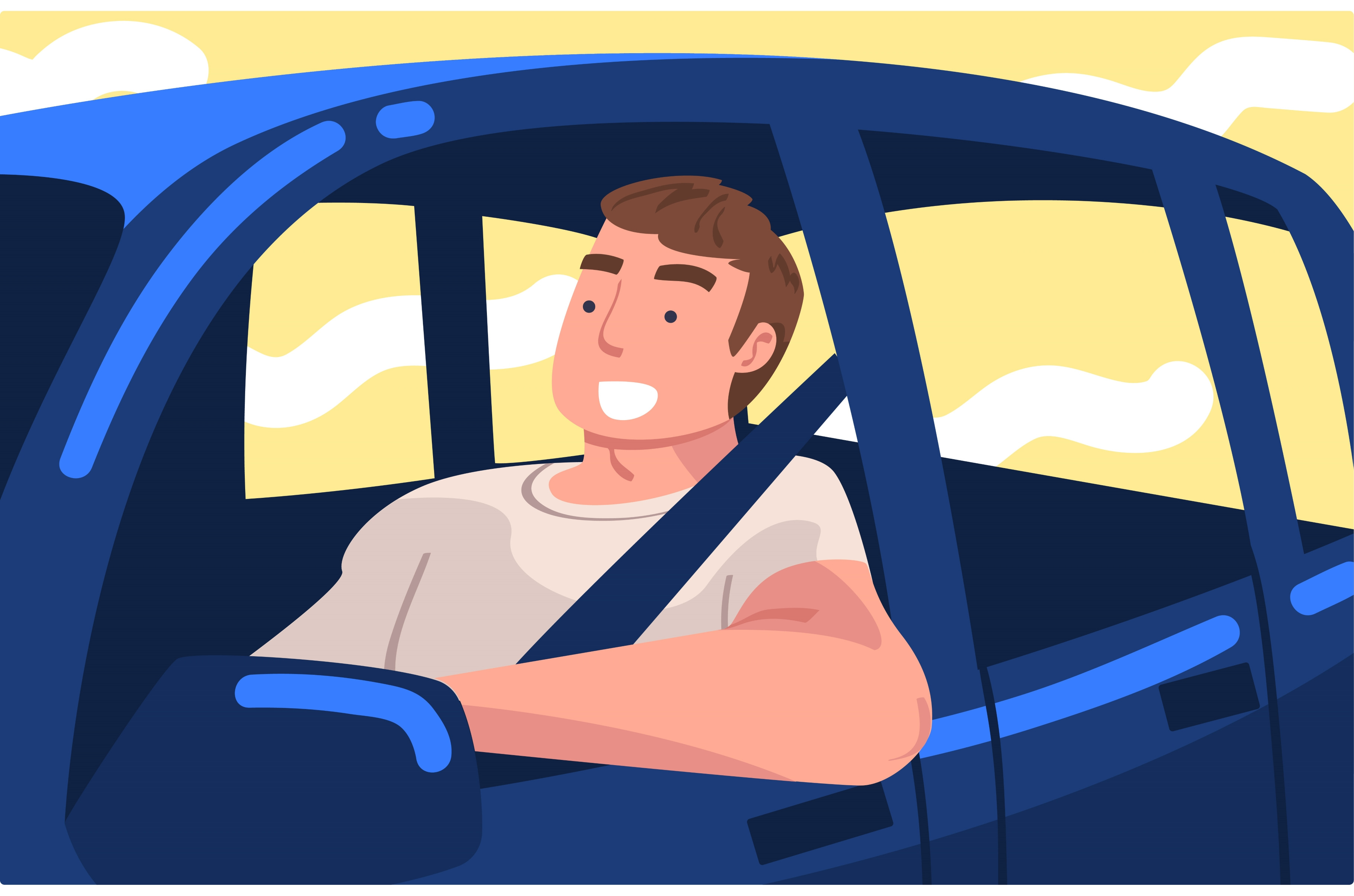 Man Character Driving Car Sitting, a Person Illustration by TopVectors