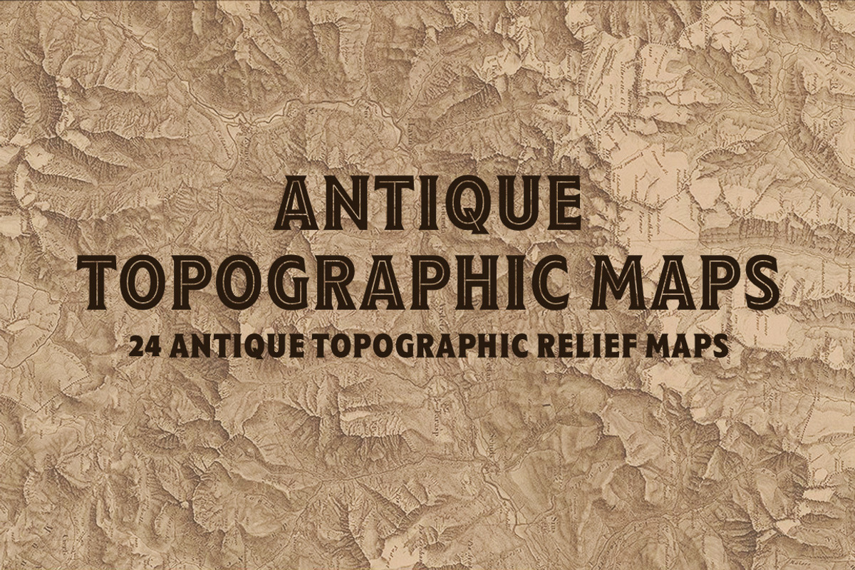 Antique Topographic Maps, a Texture Graphic by Blue Line Design