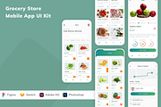 Grocery Store Mobile App UI Kit | UI Kits and Libraries ~ Creative Market