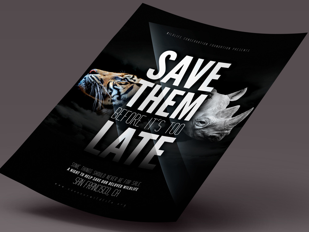 Wildlife Conservation Flyer, a Flyer Template by Vector Chameleon