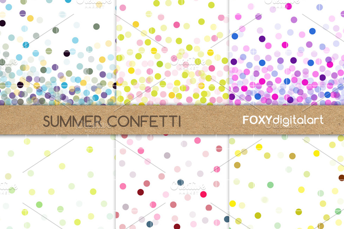 Confetti Digital Papers Scrapbooking, a Pattern Graphic by FOXYdigitalart