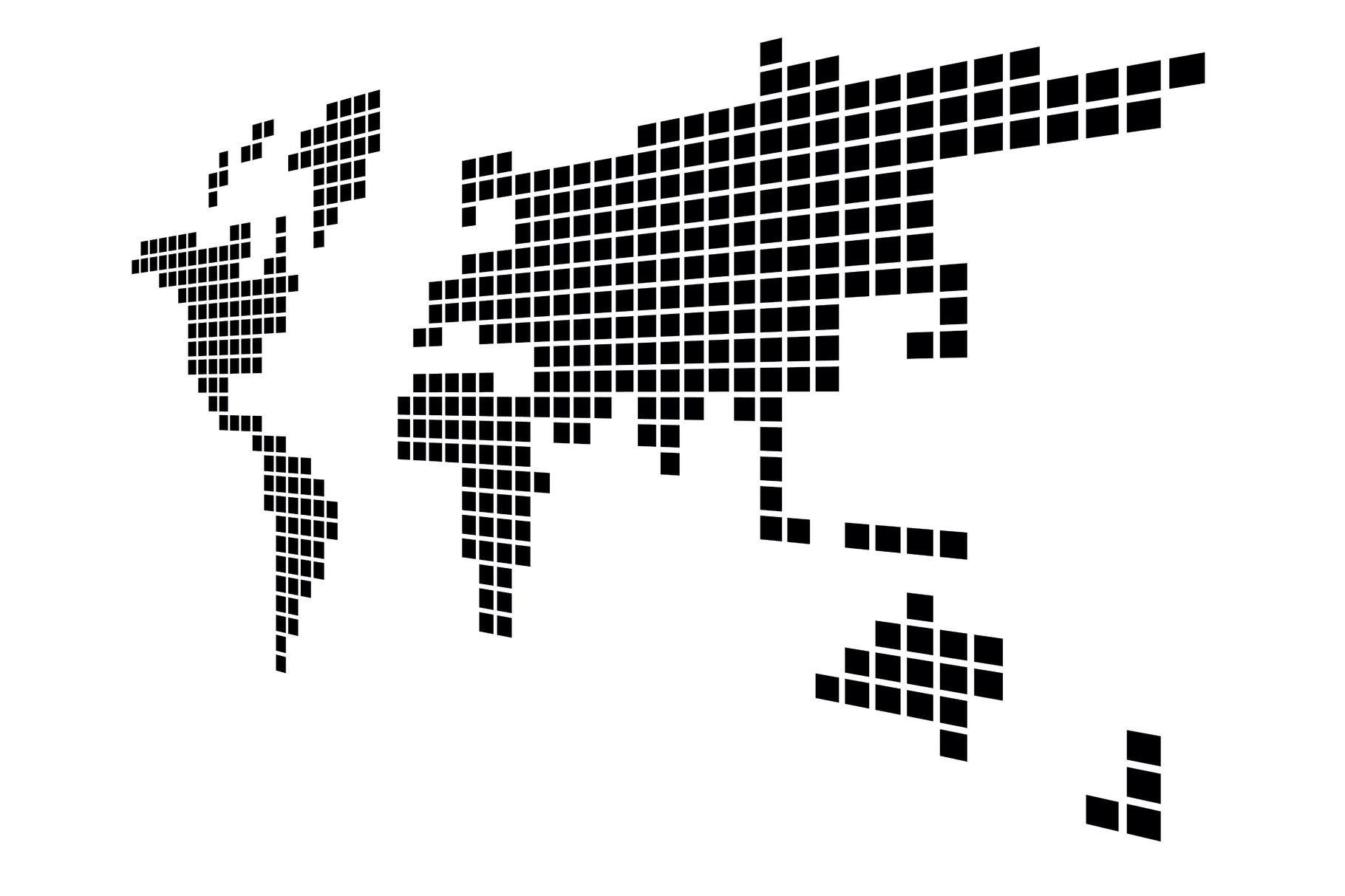 Pixelized map of World. Side, a Work Illustration by pytyczech