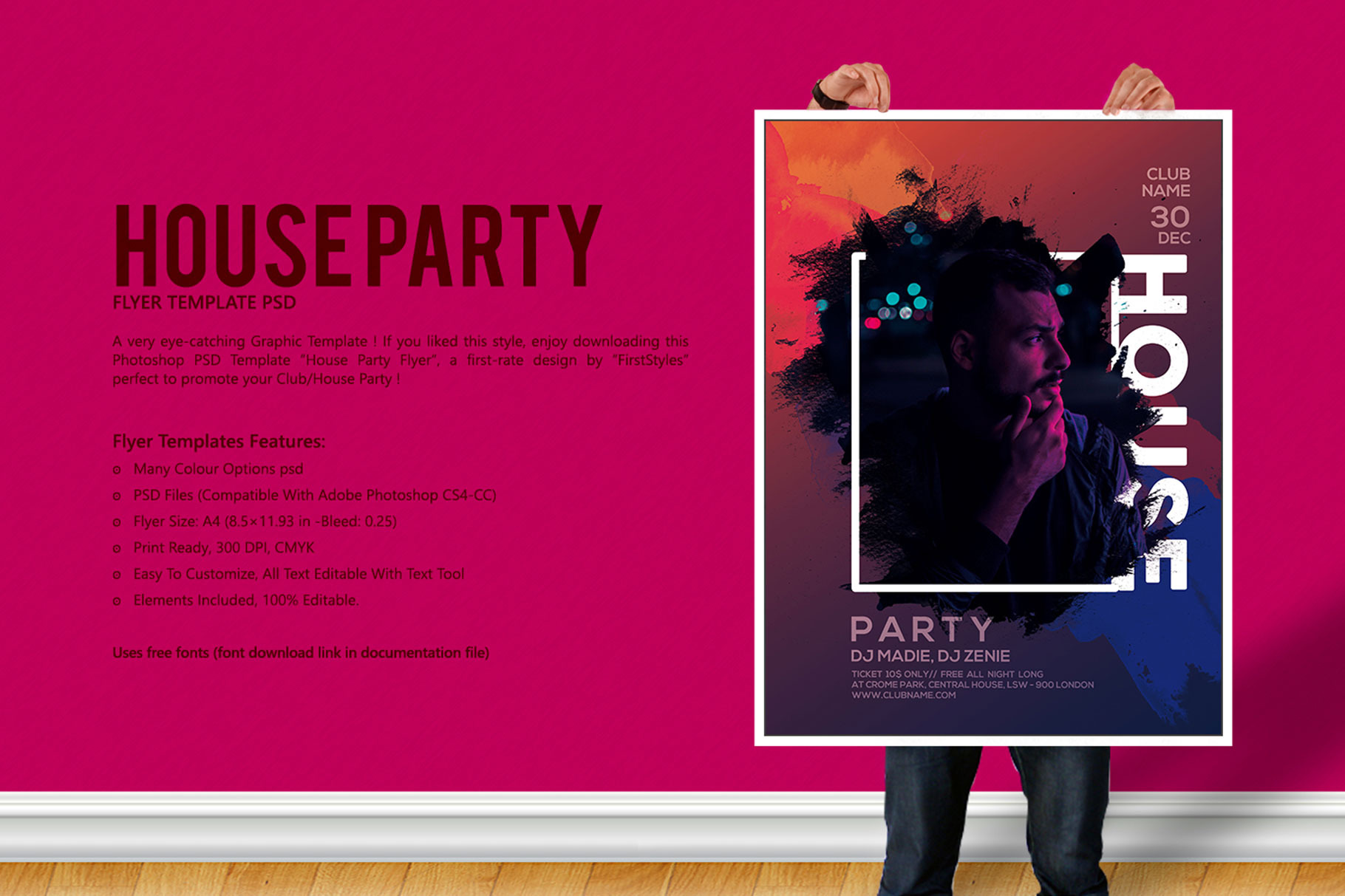 House Party Flyer, a Flyer Template by Droll | Creative Market