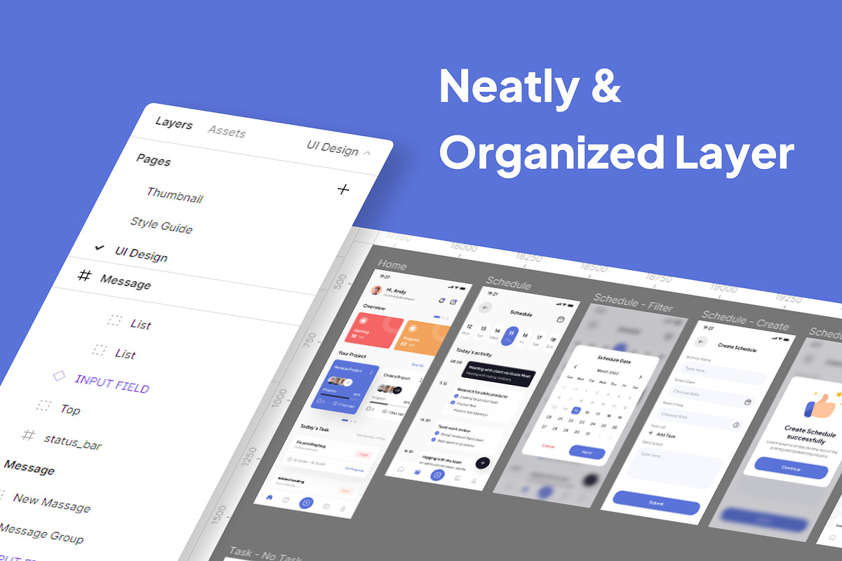Scheduler - Task Manager App UI Kits, an UI Kit Template by Minialis | Creative Market
