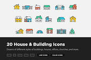 20 House & Building Icons, an Icon by Creative VIP