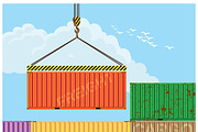 Container Handling Set, a Transportation Illustration by Blacklight