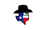 Bandit Texas Flag Icon, an Illustration by patrimonio