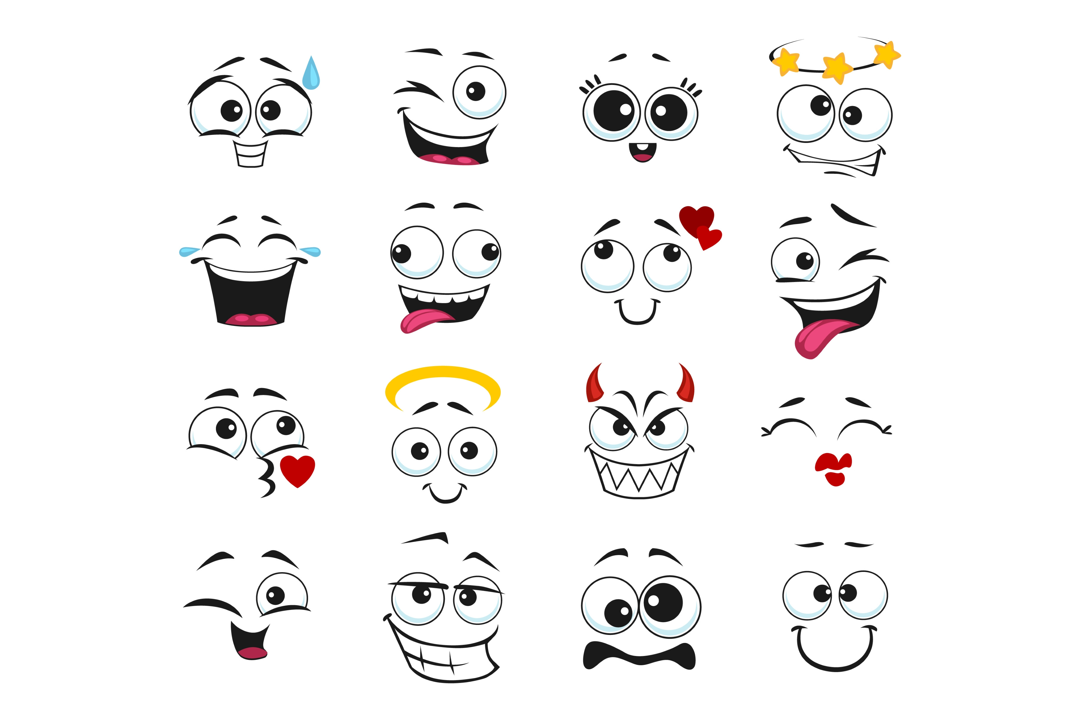 Face expression, feelings icons | Illustrations ~ Creative Market