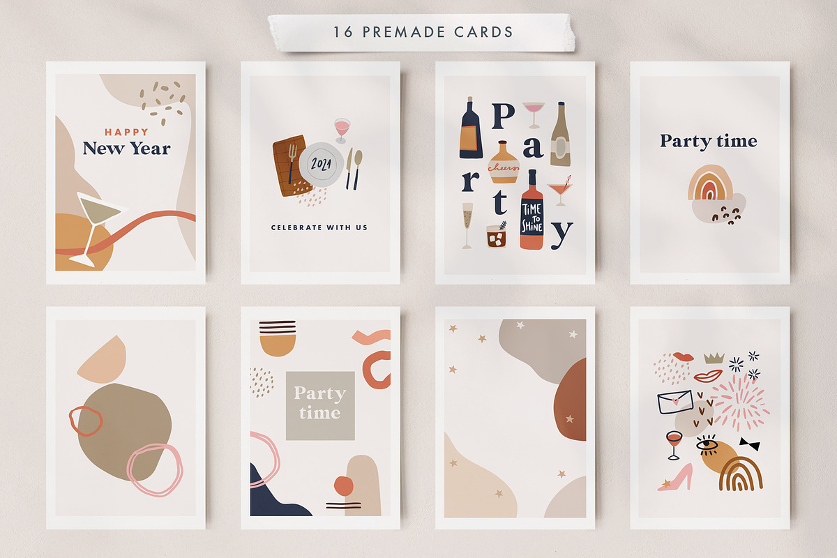 Abstract New Year celebration set, a Decorative Illustration by Tabita ...