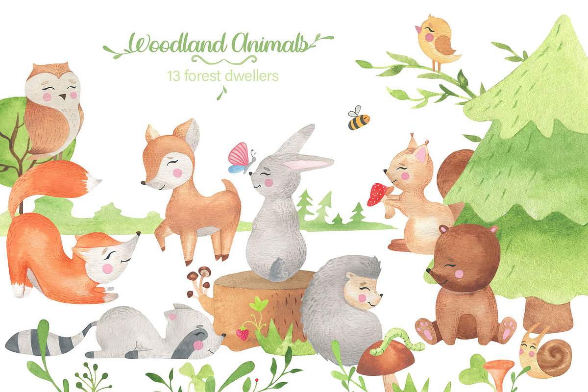 40%BUNDLE BABY ANIMALS, an Animal Illustration by OlgaBri