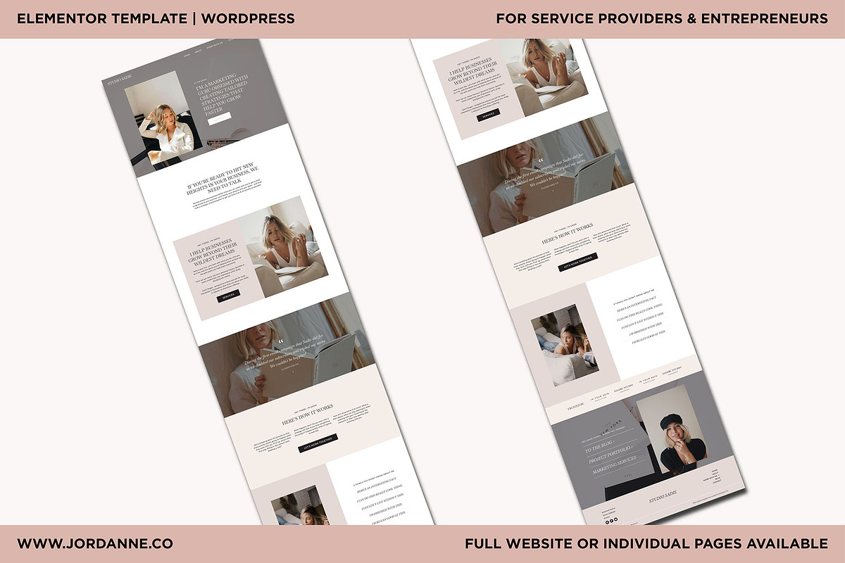 Sadie Website Template - Elementor Template | WordPress Theme