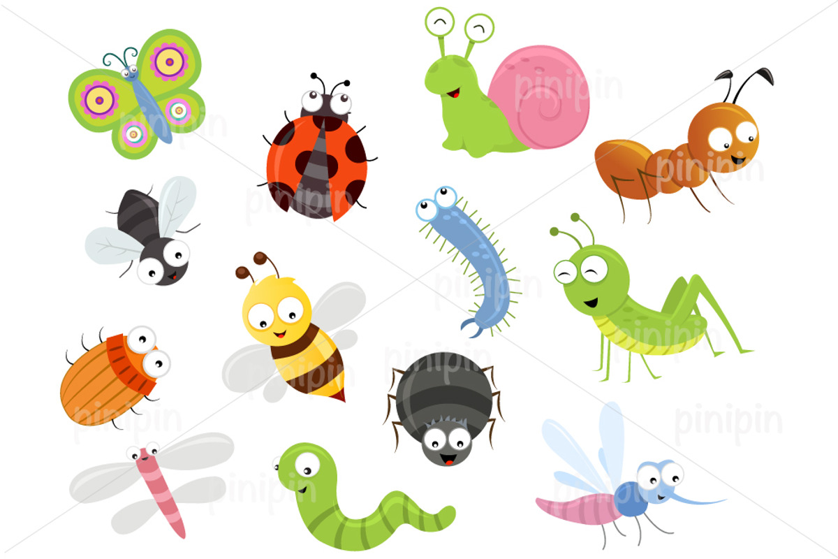 Cute Bug Set, an Animal Illustration by pinipin