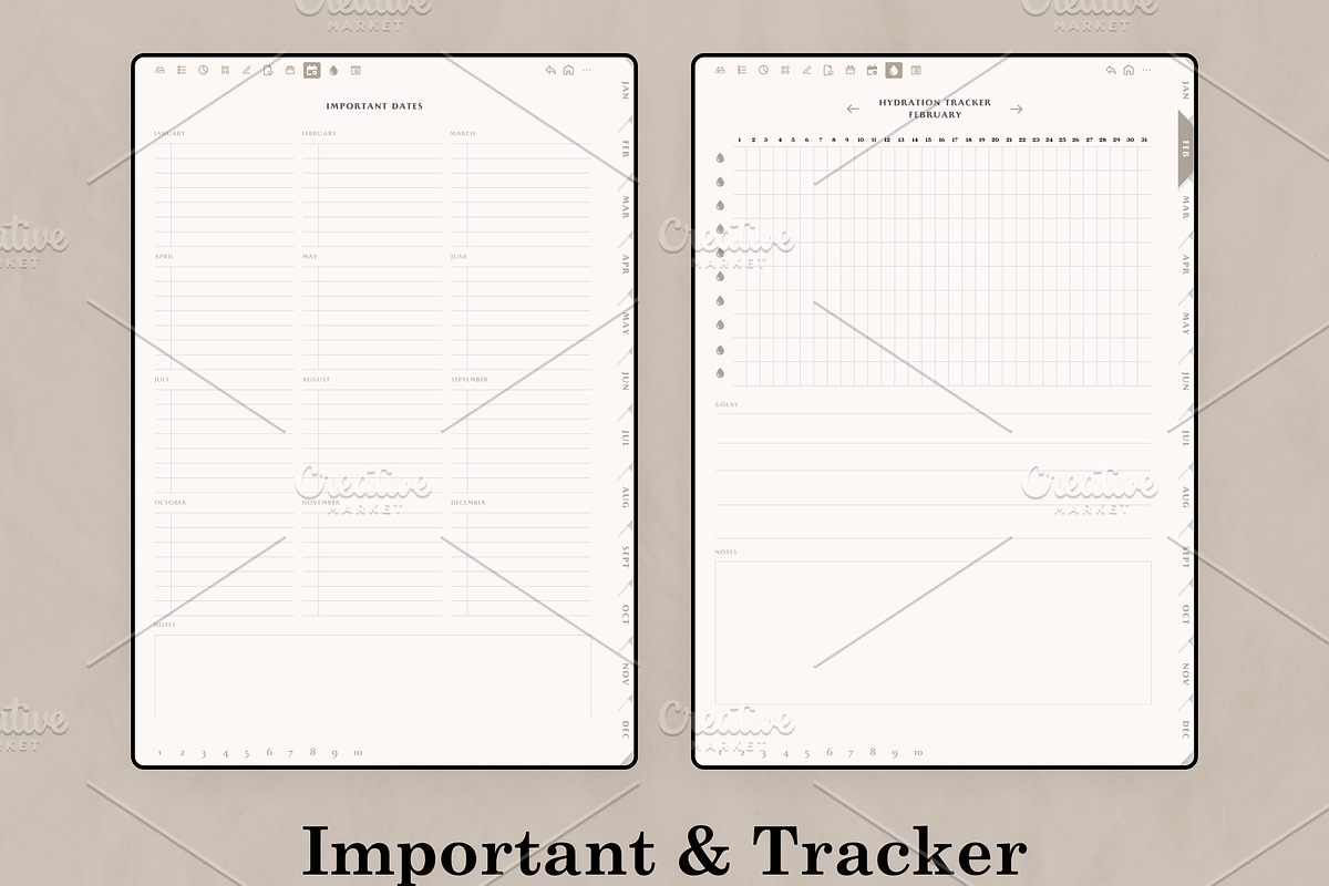 Boho Minimalism Digital Planner, a Templates & Theme by Digital_Mind