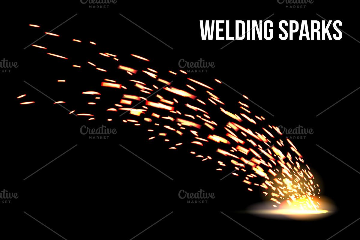 Welding metal fire sparks., a Technology Illustration by HAPPY VECTOR