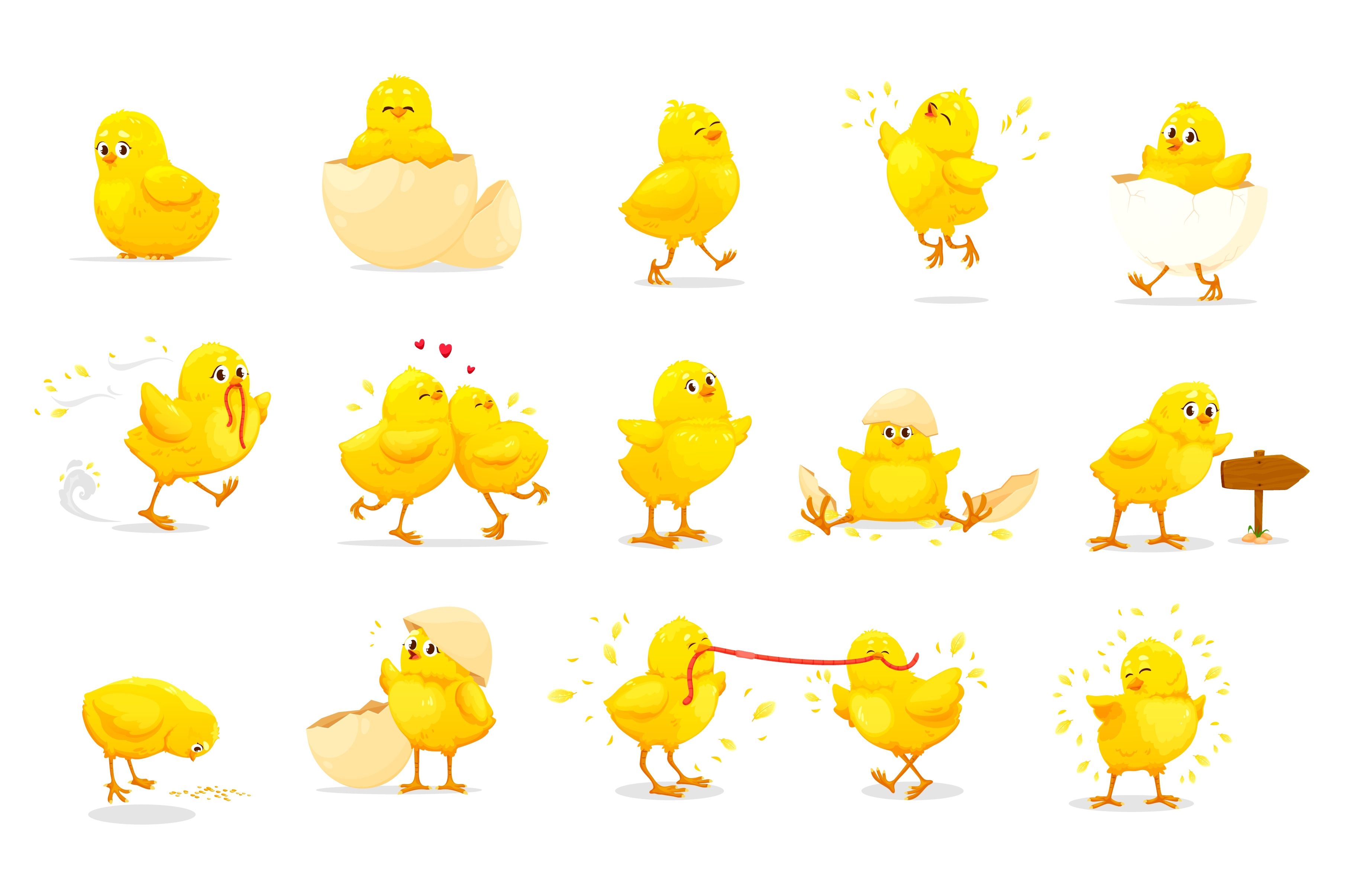 Cartoon chick characters, an Illustration by Buch&Bee