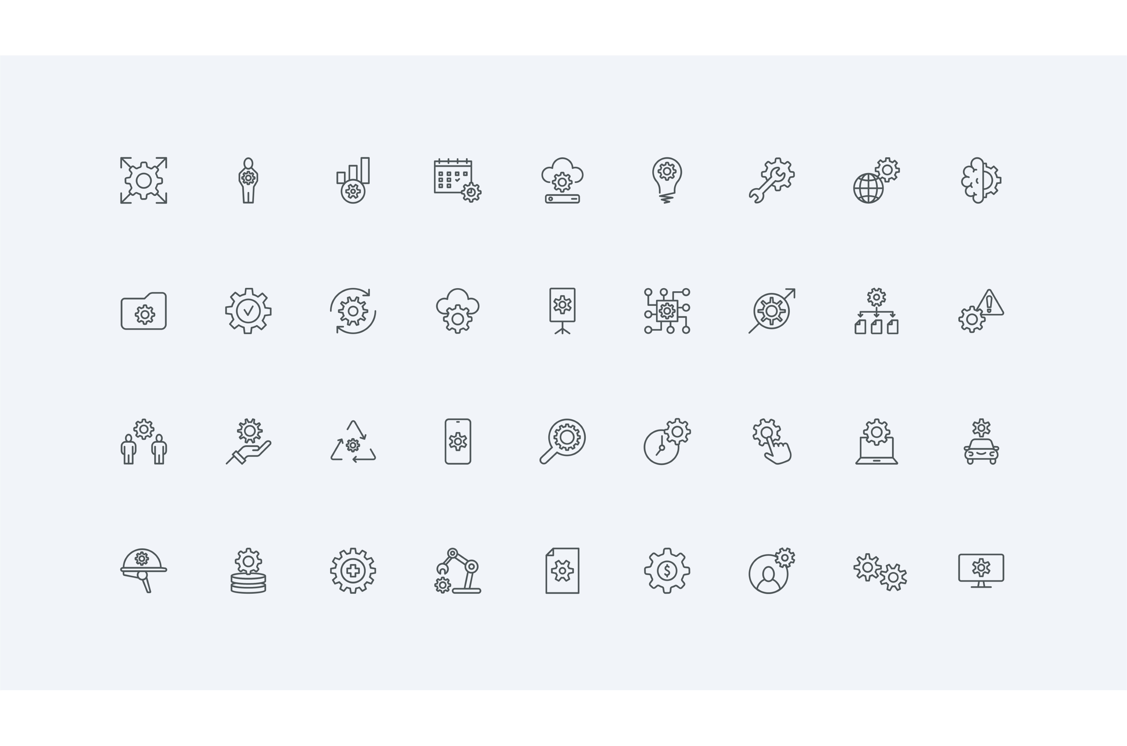 Gear system control icons, a Technology Illustration by Lemberg Vector
