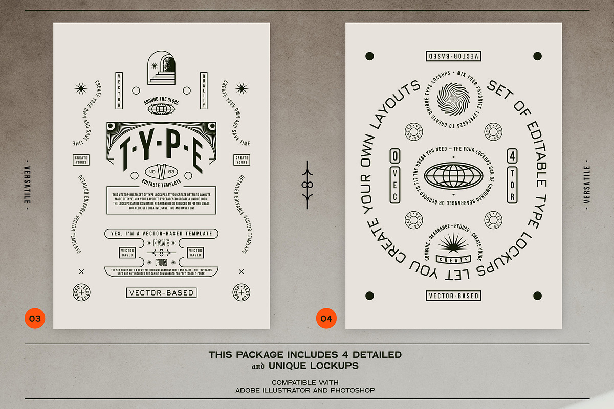 4 Editable Type Lockups