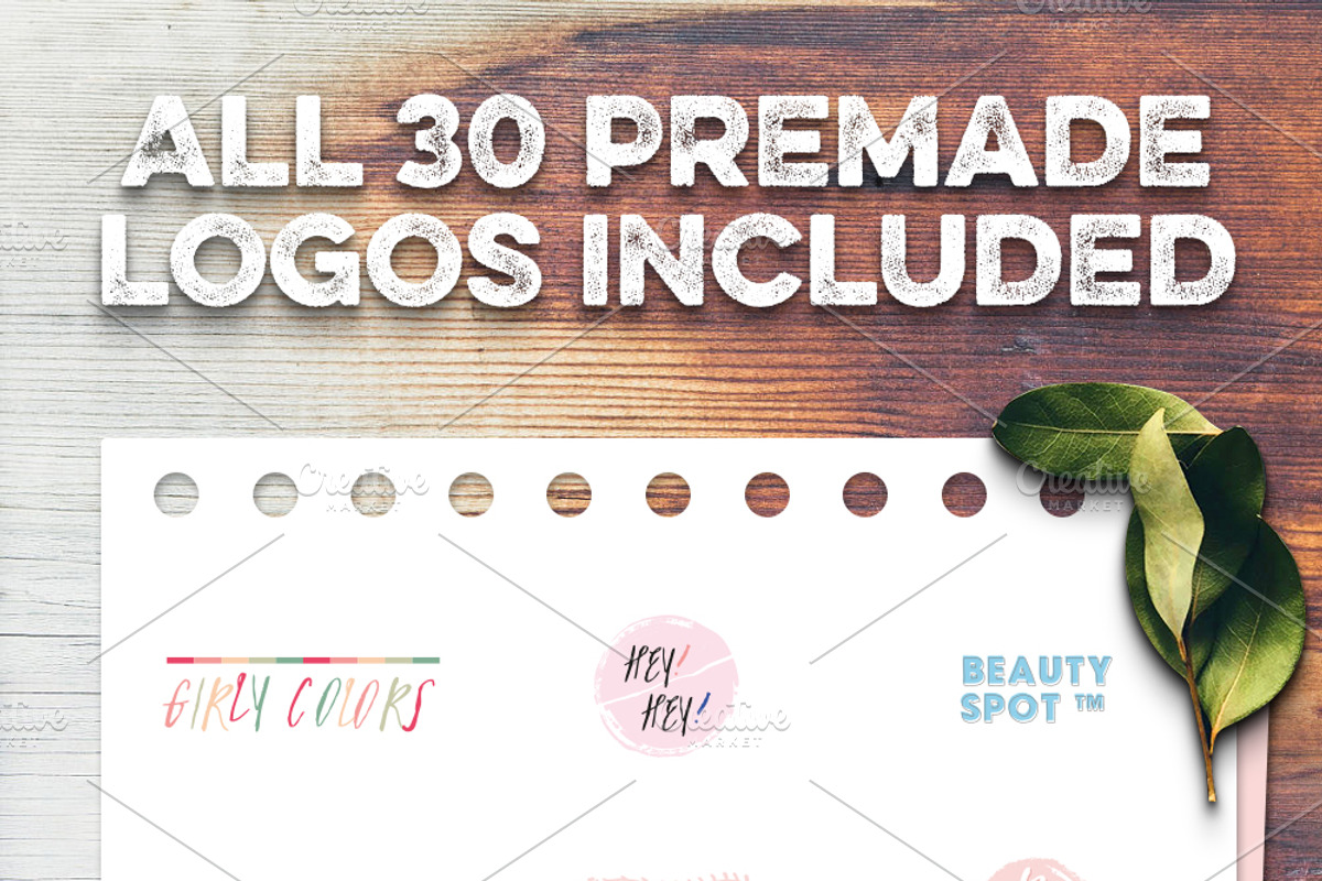 Girly Logos + Creation Kit w/ Fonts, a Branding & Logo Template by ...