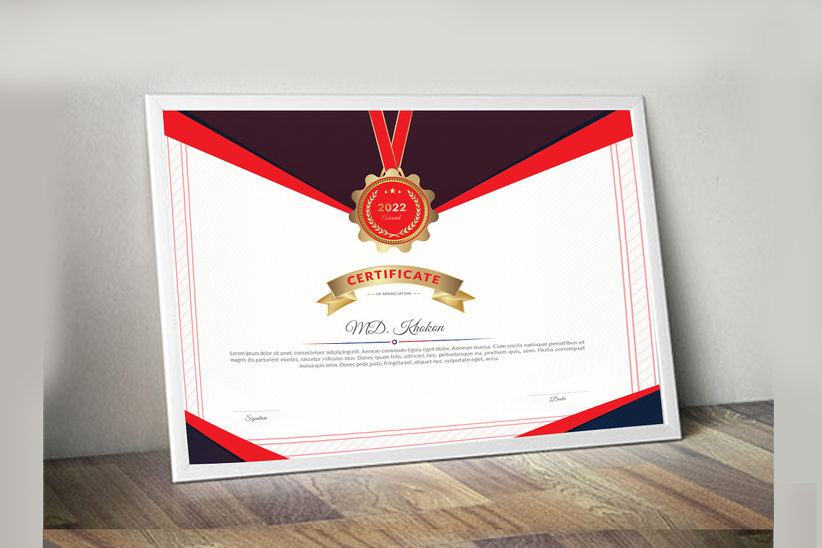 Creative Certificate Design Template, a Stationery Template by MRI STUDIO