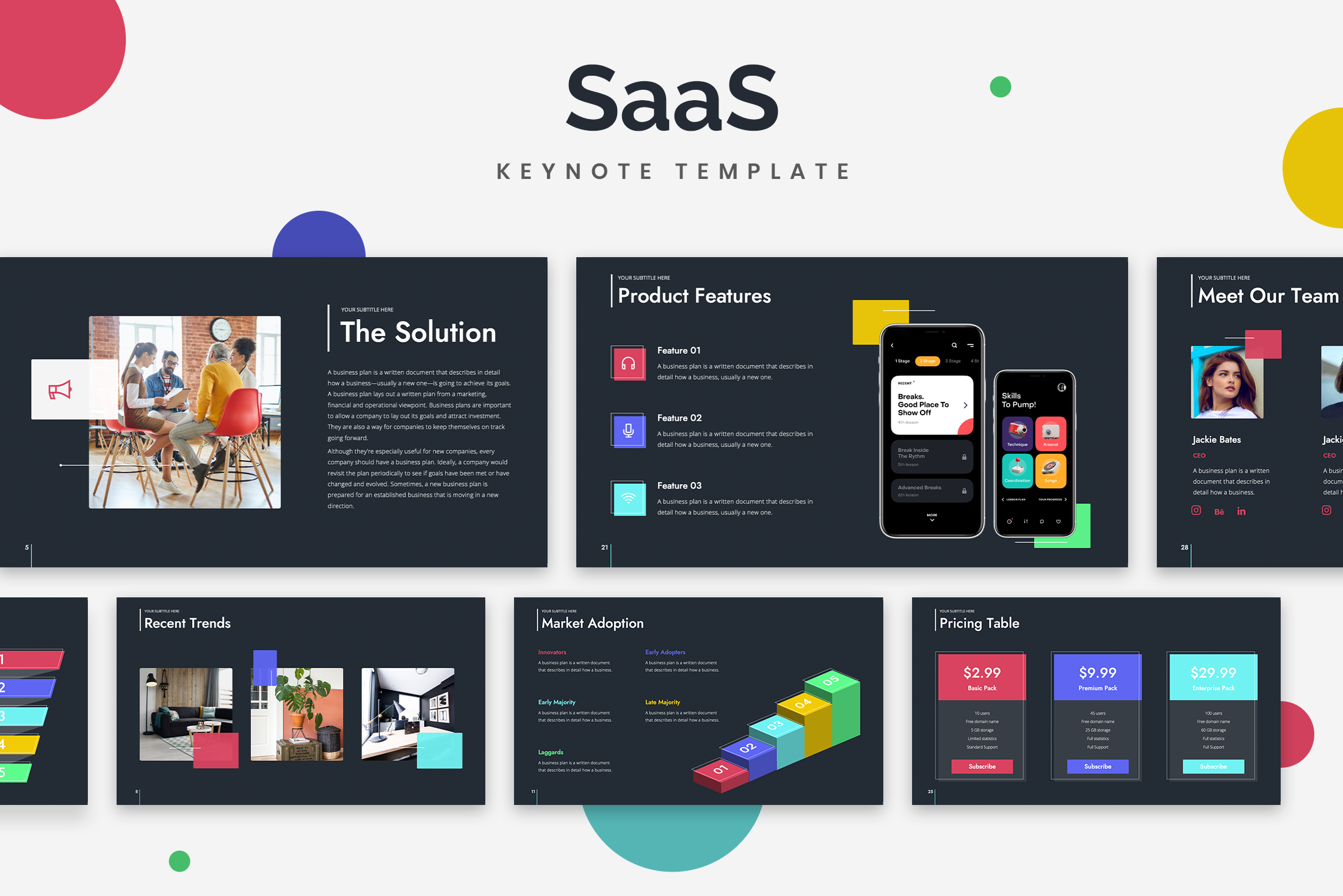 SaaS Startup Keynote Template, a Presentation Template by Slidesmash