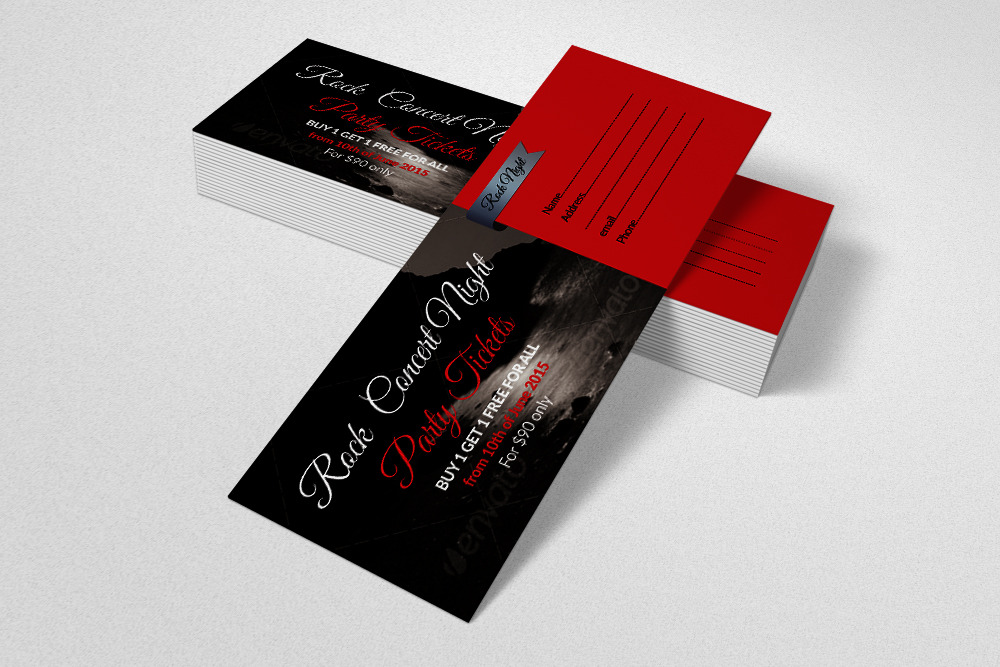 Concert Pass / Party Ticket, a Card Template by Business Flyers