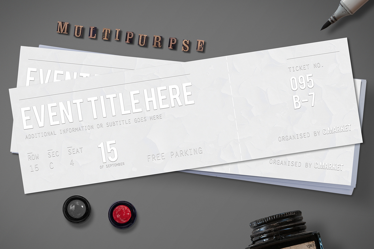 White Dream Event Ticket, an Invitation Template by Tzochko