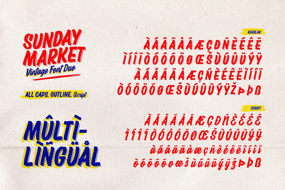 Sunday Market - Vintage Font Duo