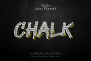 Editable text effect, chalk theme, a Brushes & More by designvectx