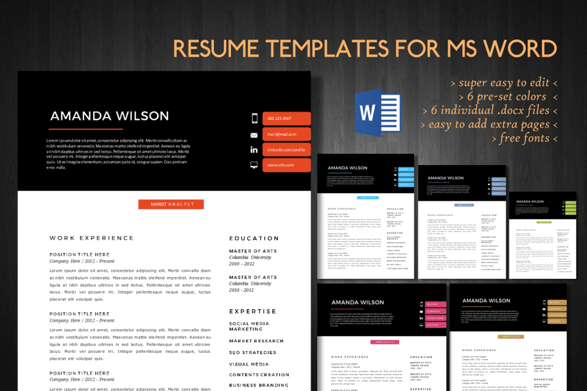 2 in 1 Word resume bundle, a Resume Template by Inkpower