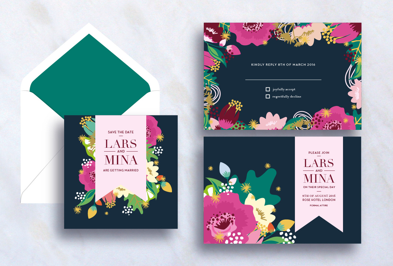 Wedding Flower Invitation Card, an Invitation Template by stockhype