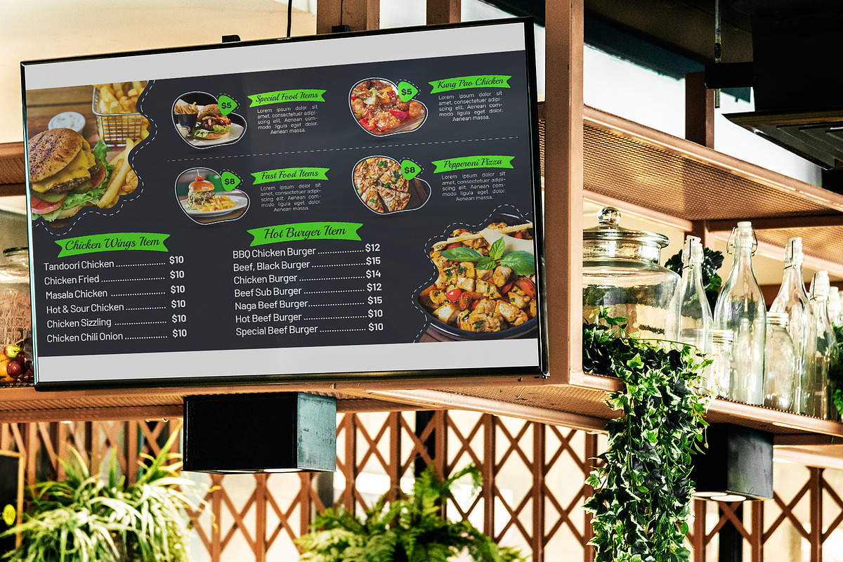 Digital Food Menu Design Template, a Stationery Template by MRI STUDIO ...