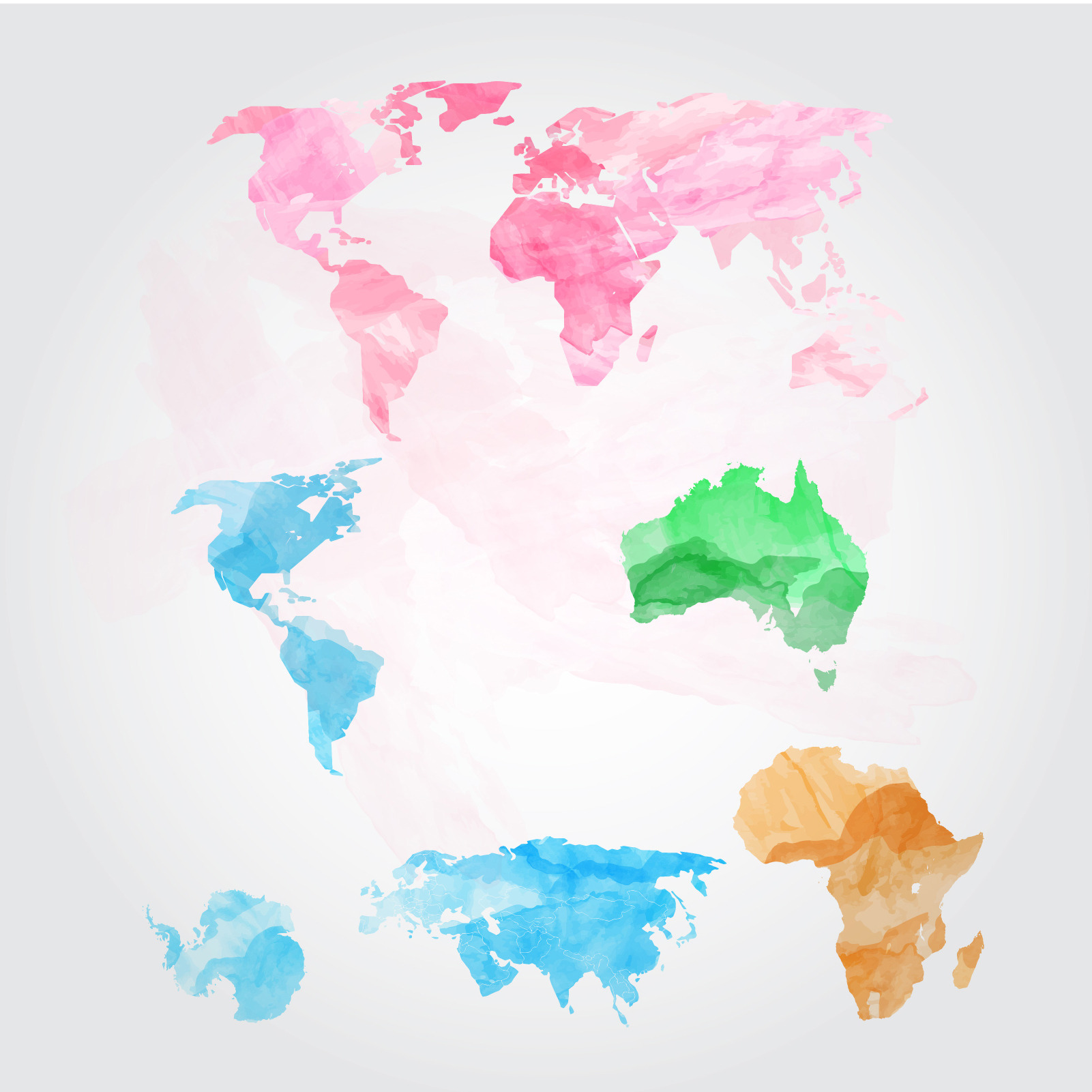 Watercolor World Map Vector, a Background Graphic by AndrewPixel ...