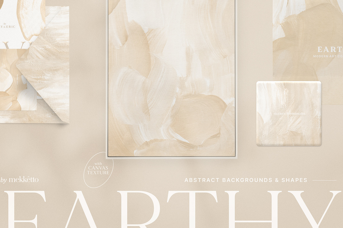 Earthy Paintings. Textures & Shapes, a Background Graphic by mekkêtto