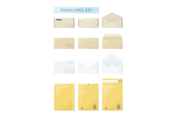 Envelope Set Open and Close | Graphic Objects ~ Creative Market