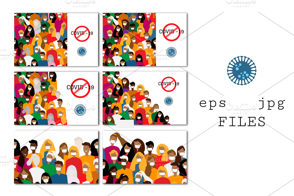 Set of 10 templates COVID-19 topic, a Pattern Graphic by DeMih