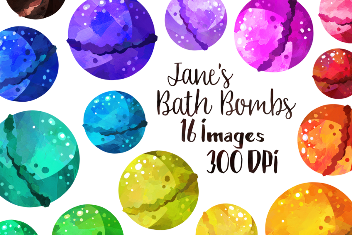 Watercolor Bath Bombs Clipart, an Illustration by DigitalArtsi
