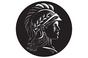 Minerva Head Side Profile Oval, an Illustration by patrimonio