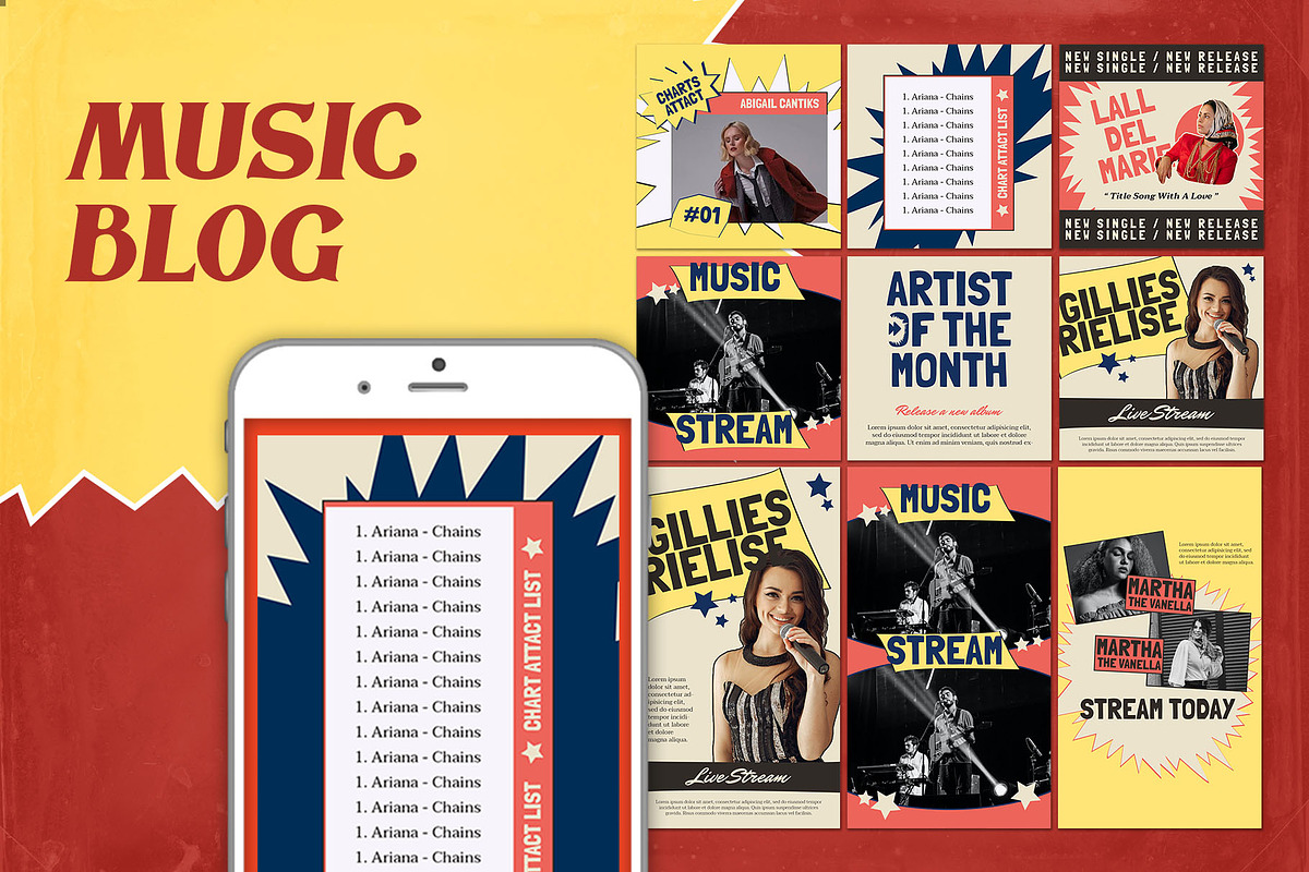 Engagement Music Instagram Templates, a Social Media Template by Azruca ...