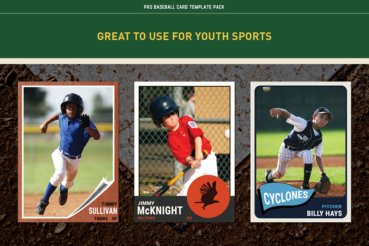 1960's Pro Baseball Card Templates, a Card Template by Chris Weibring ...